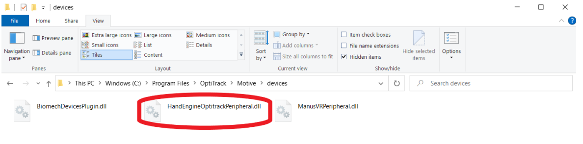 OptiTrack Motive Streaming from Hand Engine